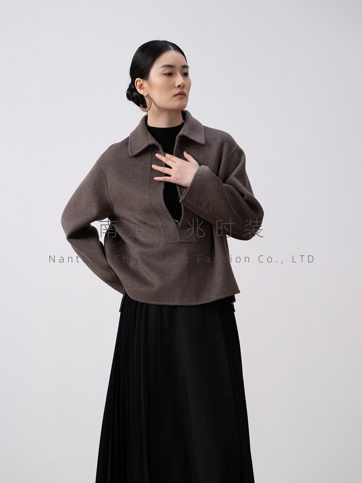 THE ROW Womens Square Collar Double-sided Cashmere Short Autumn Winter ...