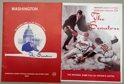 1962 & 1968 Washington Senators American League Official Program And ...