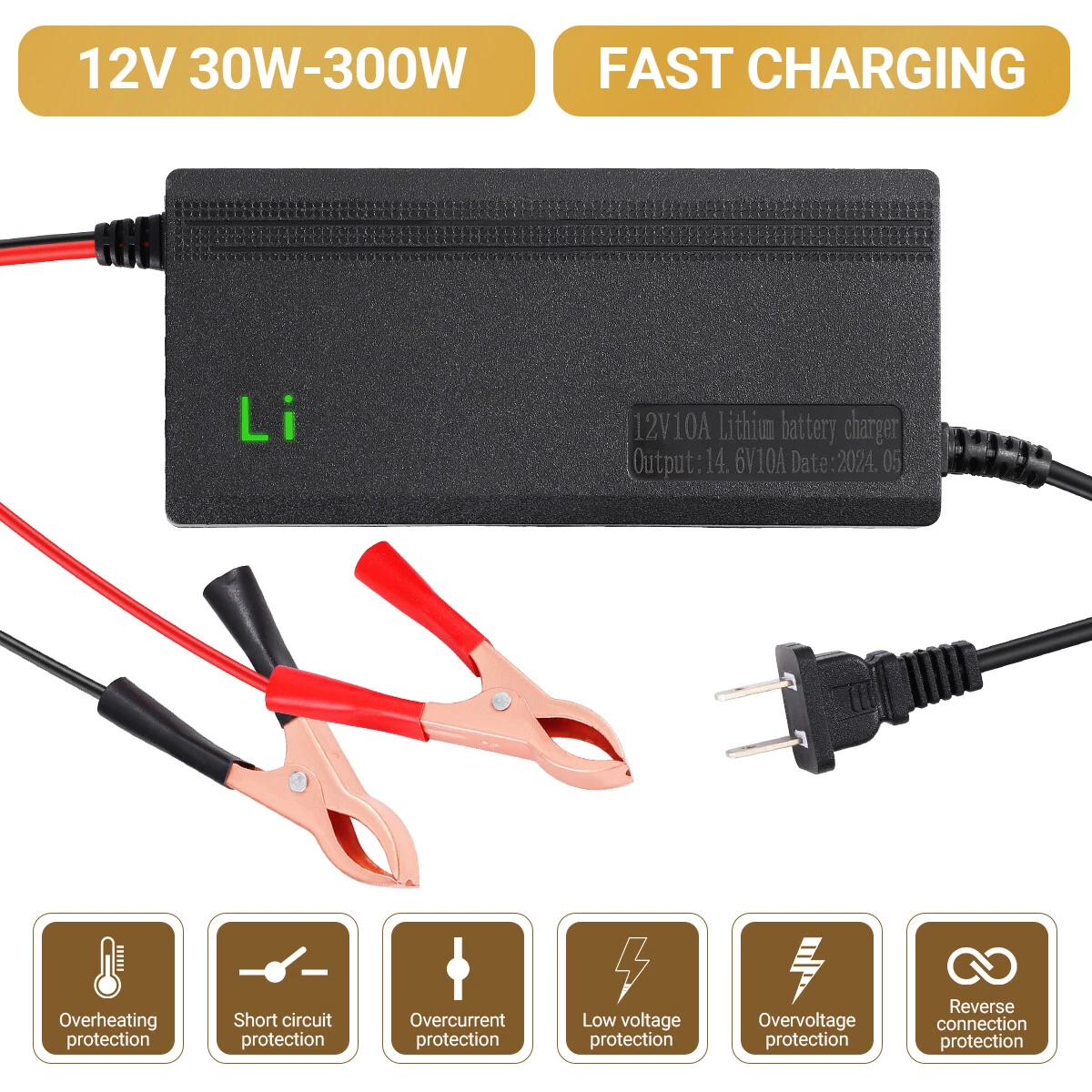 10-Amp 10A Fast Smart Battery Charger for 12V Lithium-ion Battery | eBay
