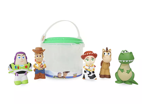 Disney Toy Story Woody Buzz Jessie Bullseye Rex Bucket Bath Toy Set New ...