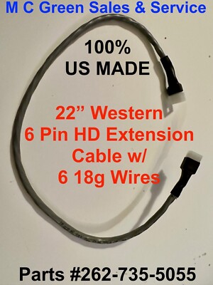61845 WESTERN 8695K FISHER 22" STRAIGHT BLADE 6 PIN CONTROLLER CORD ...