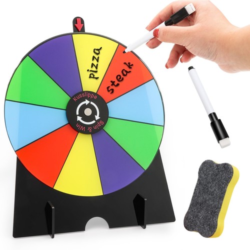 8 Inch Prize Wheel Spinner with Stand 10 Slots Color Spinning Wheel for ...