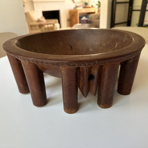 Vintage Hand Carved Kava Bowl 12 Legs South Pacific Samoan Fiji Tanoa ...