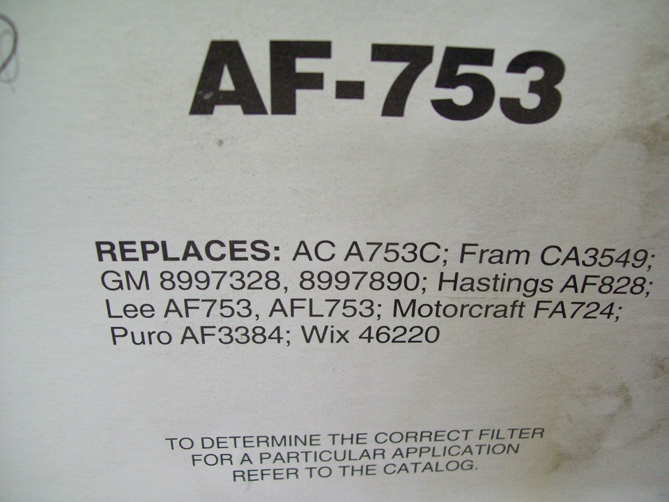 LUBER FINER AIR FILTER AF-753 GMC CHEVROLET TRUCKS WIX 46220, DONALDSON ...