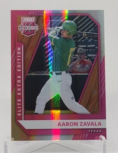 Aaron Zavala Pink Parallel 2021 Panini Elite Extra Edition #38 Texas ...