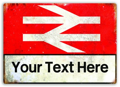 Personalised Custom Name UK Railway Metal Wall Plaque Train British ...