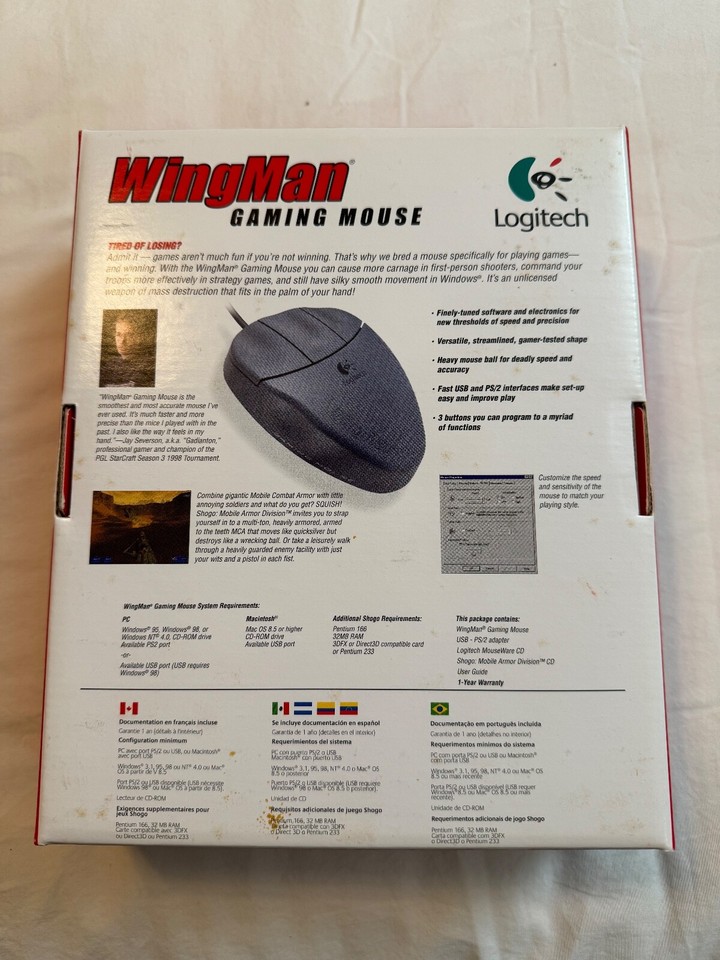 Logitech Original Wingman Gaming Mouse in Box. NEW!!! | eBay