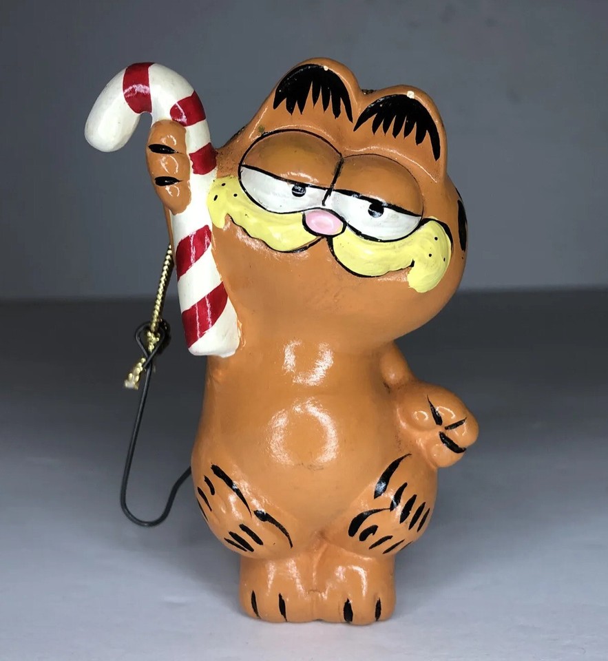 Garfield Candy Cane Christmas Ornament Figurine | eBay