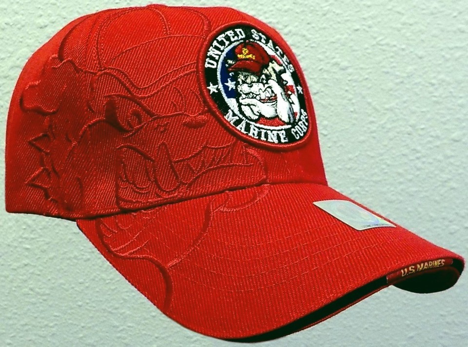 LICENSED U.S. MARINE CORPS USMC DEVIL DOG HELL BULLDOG MASCOT LOGO CAP ...