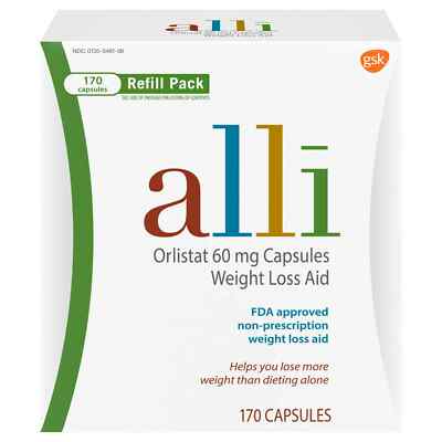 Alli Weight Loss Supplement Pills, Alli Orlistat 60Mg Capsules, 170 ...