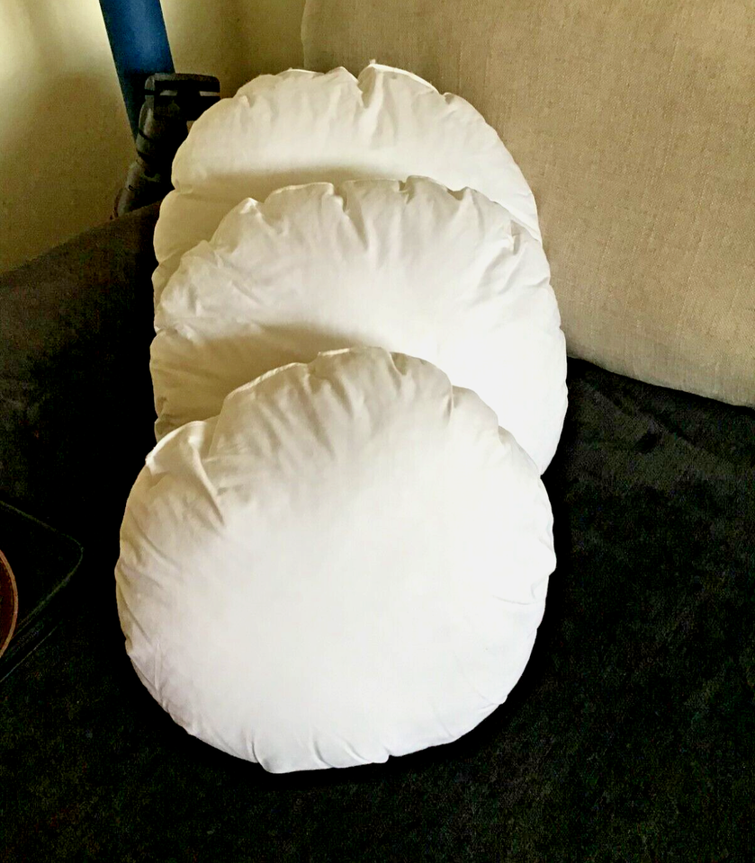 Round Pillow Insert 12 Inch, 14Inch ,16 Inch, White Coton,poly cluster ...