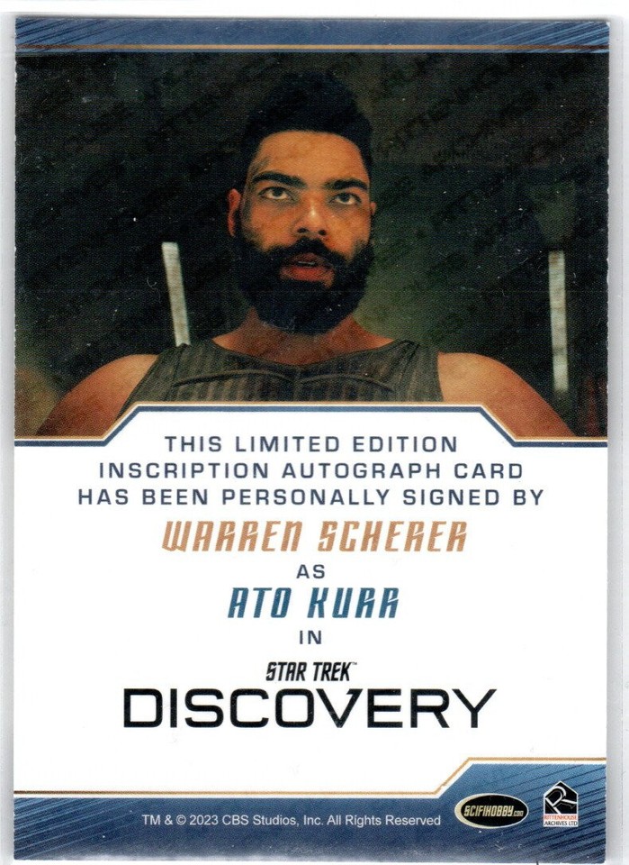 STAR TREK DISCOVERY SEASON 4 WARREN SCHERER AS ATO KURR INSCRIPTION ...