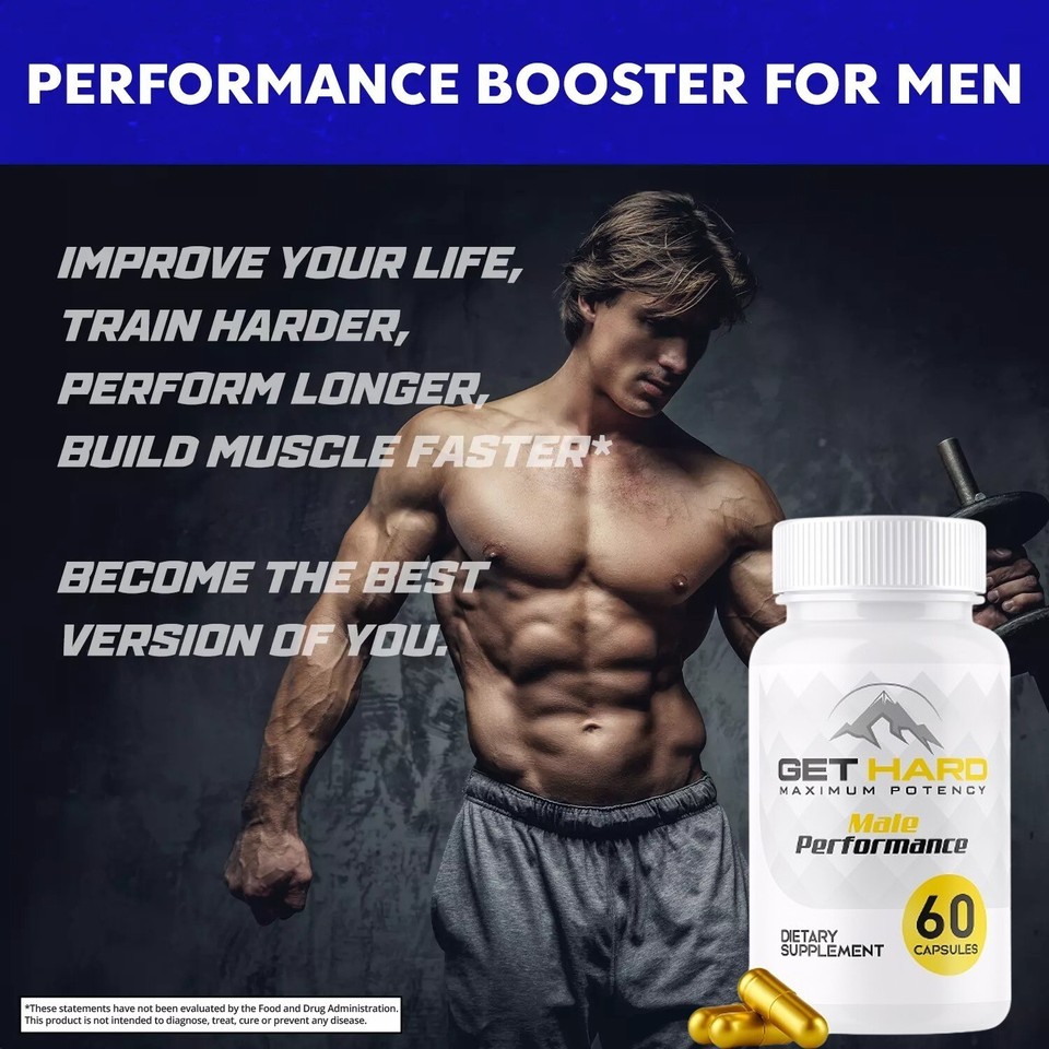 Get Hard Max Strength Male Support Vitamin Supplement Men Wellness 60 ...