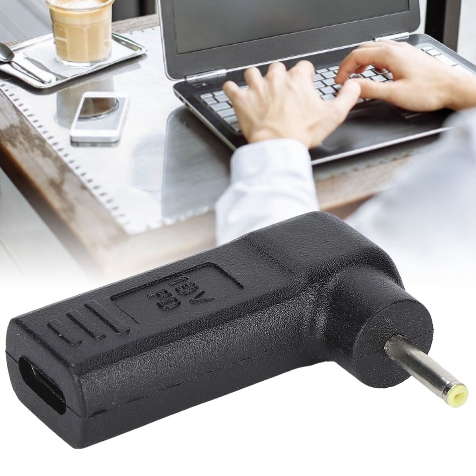 TypeC To DC Adapter Rectangle DC Plug 65W 90° Tilt Elbow PD Emulator ...
