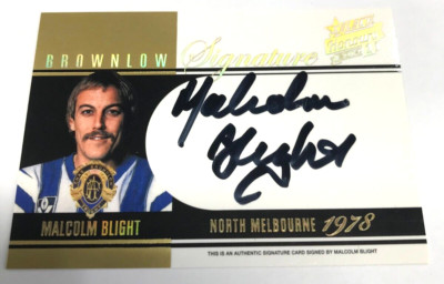2014 AFL Honours Series BROWNLOW SIGNATURE CARD BMS2 MALCOLM BLIGHTS ...
