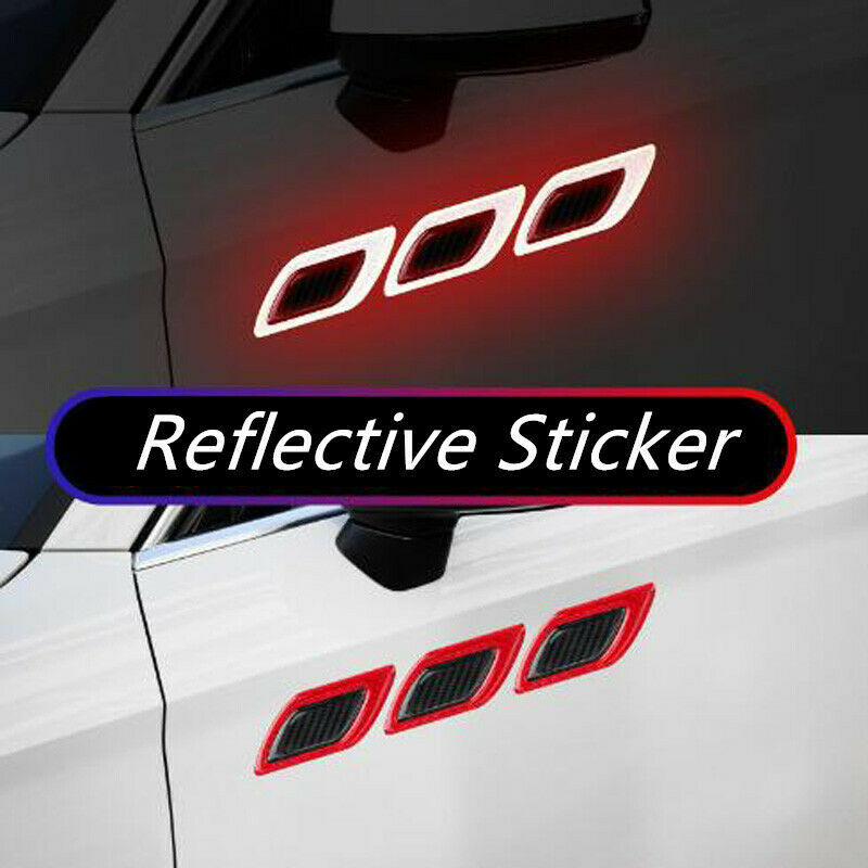 Car Reflective Carbon Fiber Car Exterior Warning Decal Sticker Kit ...