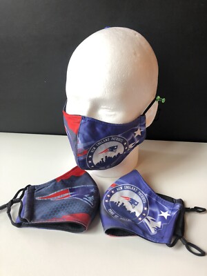 3 Layers Washable New England Patriots Face Mask w/ Fabric Filter. | eBay