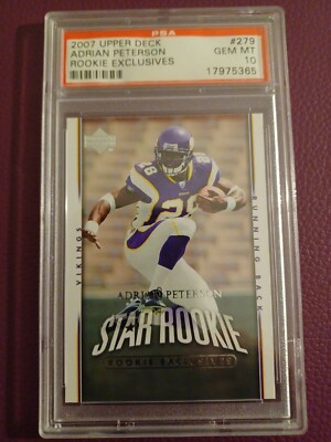 Graded 2007 Upper Deck UD Adrian Peterson #279 Rookie Exclusives RC ...