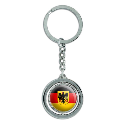 Germany with Crest National Country Flag Spinning Metal Key Chain ...