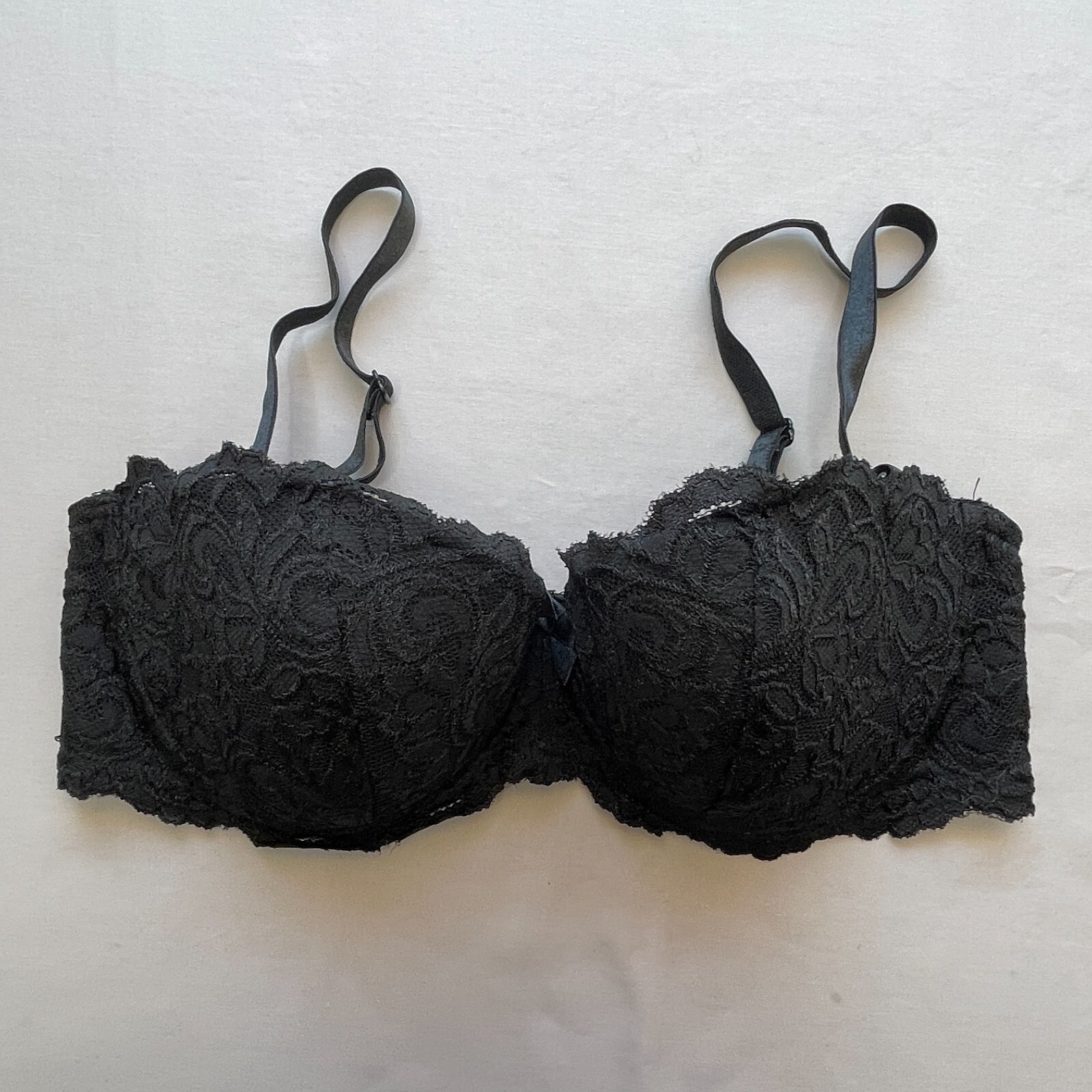 Smart & Sexy Strapless Bra 38C Black Lace Multiway Straps Underwire ...