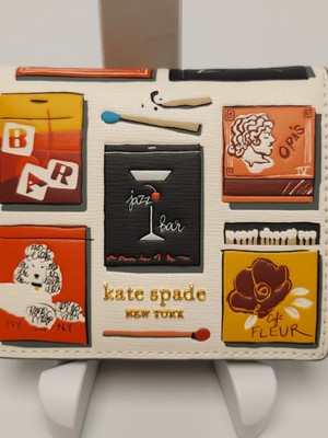 ORIG Kate Spade Embossed Leather Matchbox Print Morgan Small Bifold ...