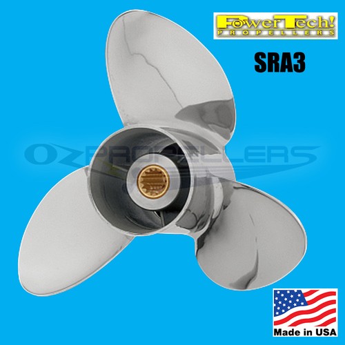 10 x 10 Power Tech SRA3 HONDA 25-30HP STAINLESS Propeller 3 Blade Prop ...