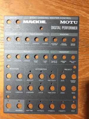 MACKIE CONTROL Motu overlay - NEW never used Grey Letters | eBay
