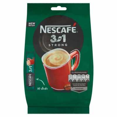 NESCAFE STRONG 3in1 INSTANT COFFEE - 2x10 STICKS - MILK SUGAR COFFE IN ...