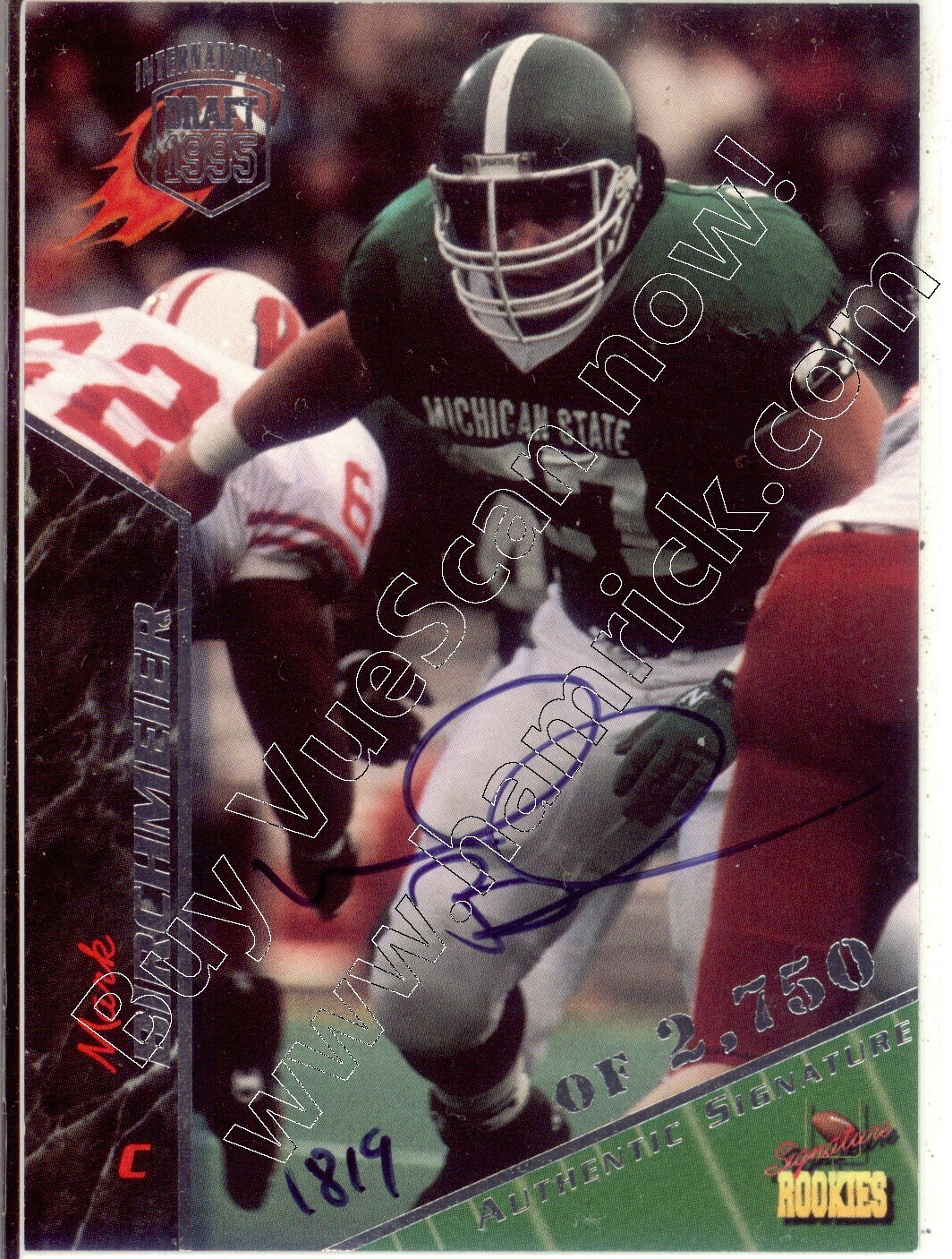 mark birchmeier rc rookie draft auto autograph spartans msu college ...