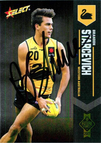 Signed 2017 BRISBANE LIONS AFL Card BRANDON STARCEVICH Future Force ...