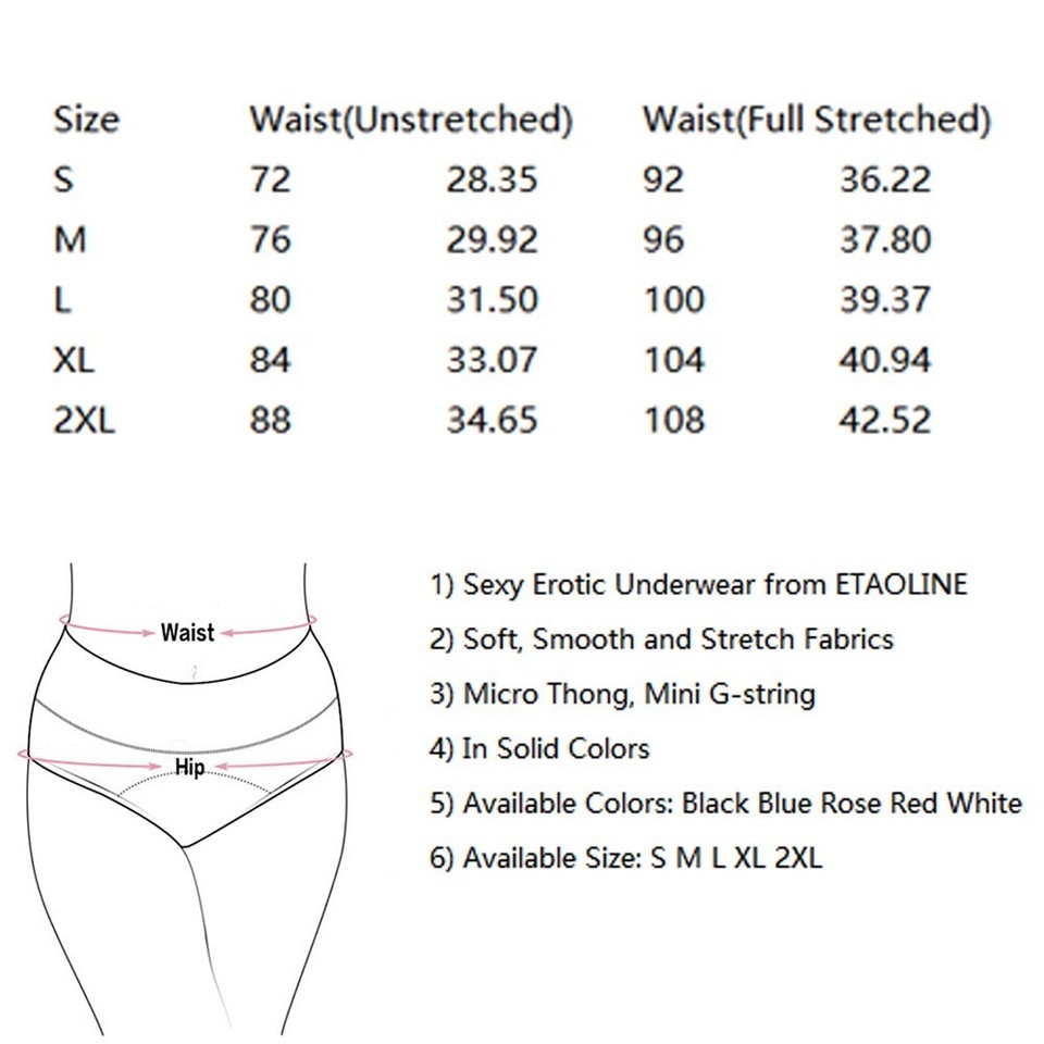 5 Pack Womens Micro Mini G-string Panties Solid Low Waist Thongs ...