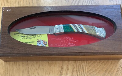 RARE BUCK 110 PAINTED PONY MICHAEL PRATER PROTOTYPE KNIFE NEVER USED w ...