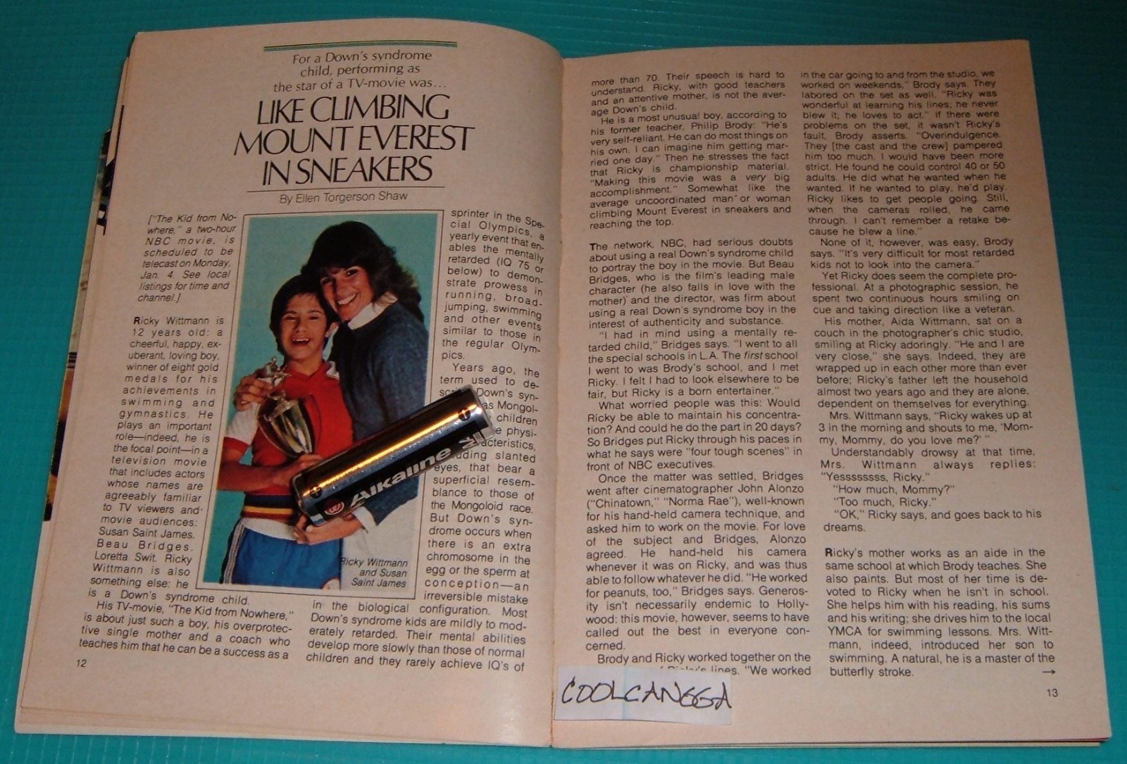 1982 TV ARTICLE / RICKY WITTMAN DOWN SYNDROME / MOVIE THE KID FROM ...