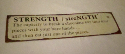 Humorous Tin Sign 19 x 5. Strength, Diet & Chocolate Related. Age ...