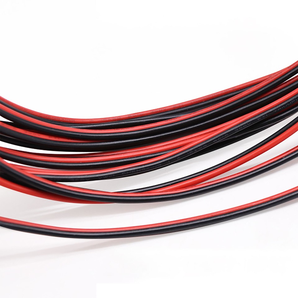 UL2468 2 Core Cable 16-28AWG Flat Ribbon Red & Black Stranded ...
