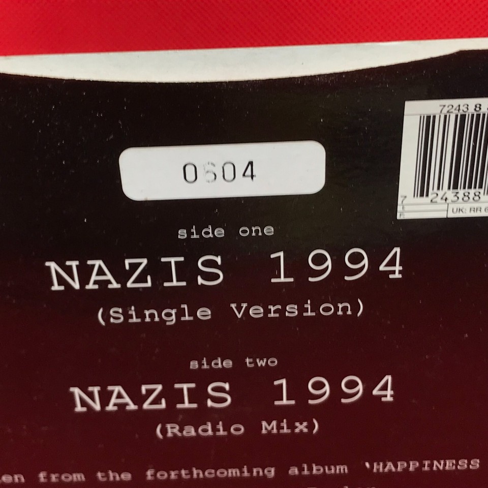 ROGER TAYLOR Nazis 1994 UK 7" RED Vinyl Single original Queen 45 ...