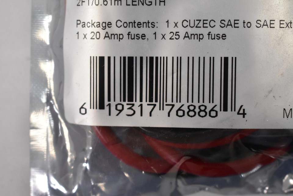 CUZEC SAE To SAE Extension Cable 12V 24V 14AWG 2FT Black Heavy Duty | eBay