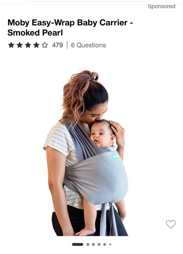 Moby Easy-Wrap Baby Carrier - Smoked Pearl, 8-33 lbs | eBay