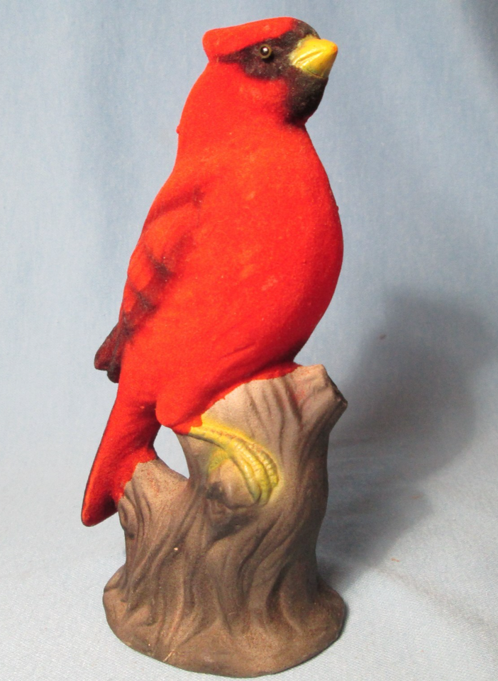 Red CARDINAL BIRD Figurine RARE Norleans Japan Velvetlike Finish HP ...