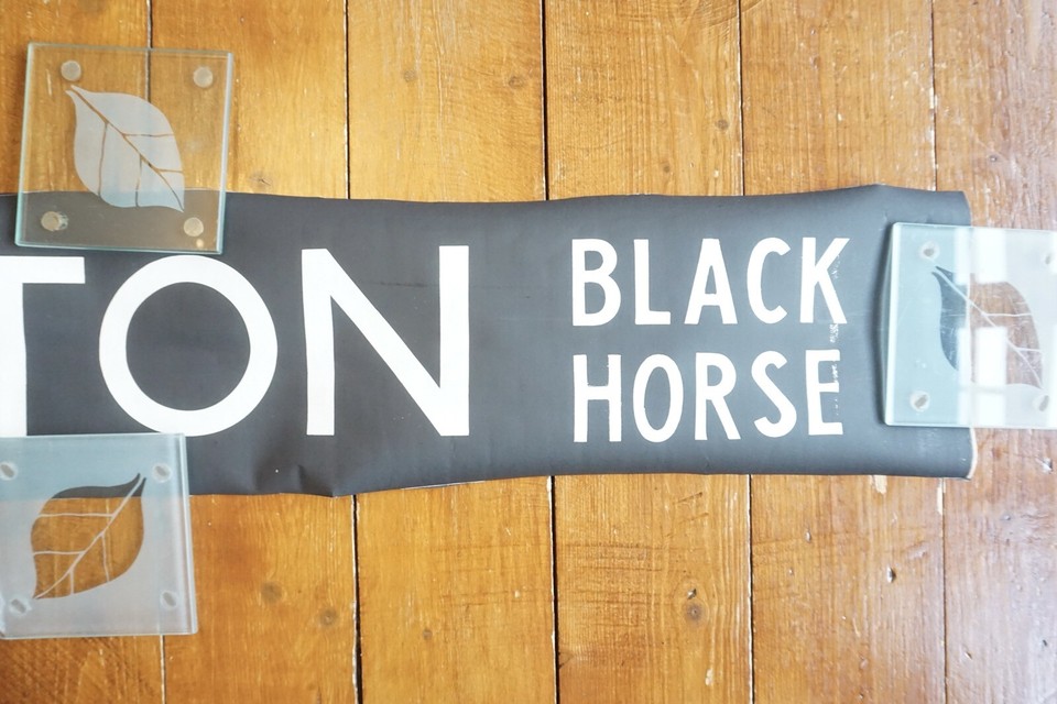 Lampton Black Horse London Transport Bus Destination Original Linen ...