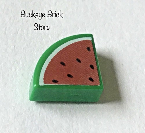 NEW Lego Minifig WATERMELON SLICE 1x1 Quarter Round RED TILE Friends ...