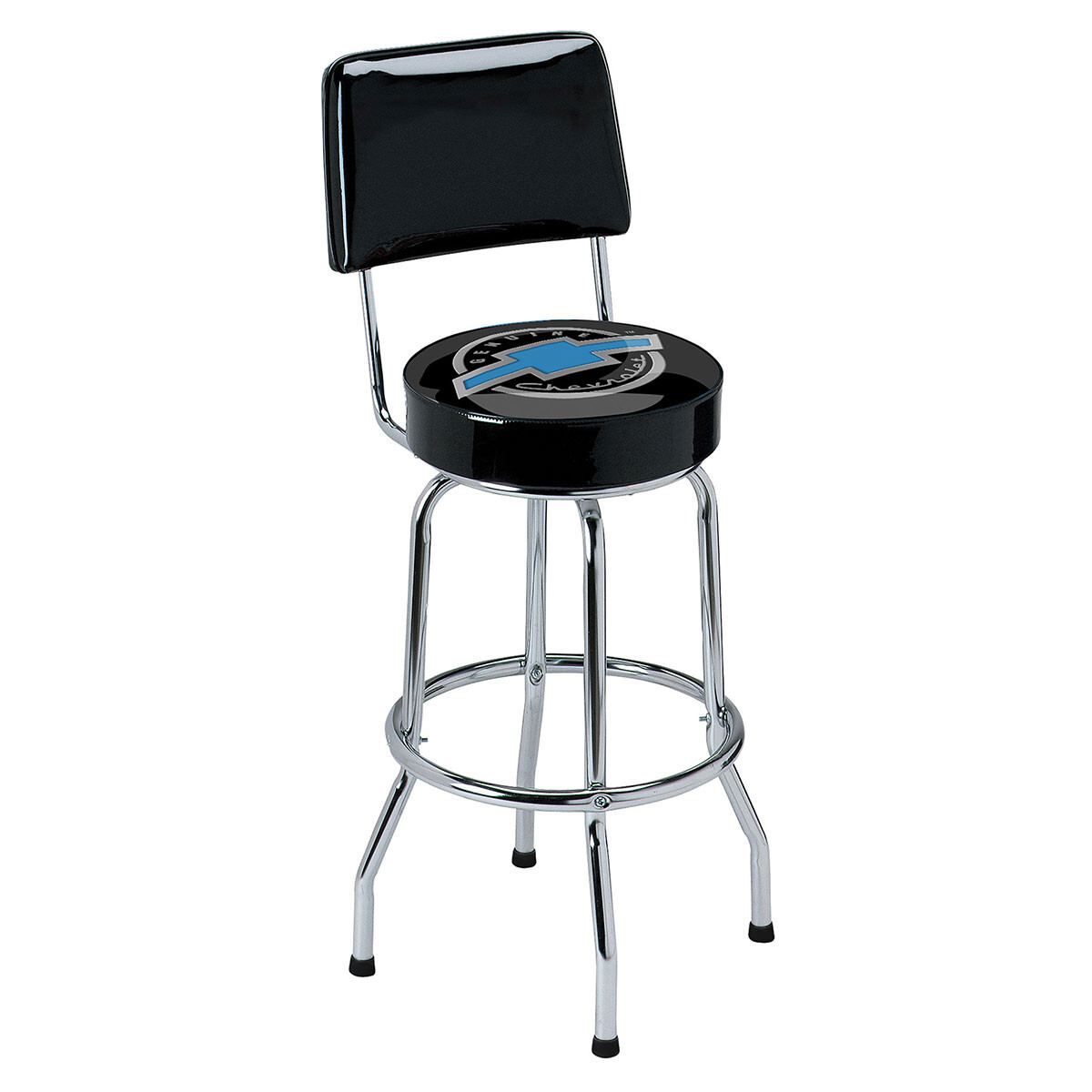 42" Chevrolet Bar Stool with Backrest Swivel Bowtie Logo | eBay
