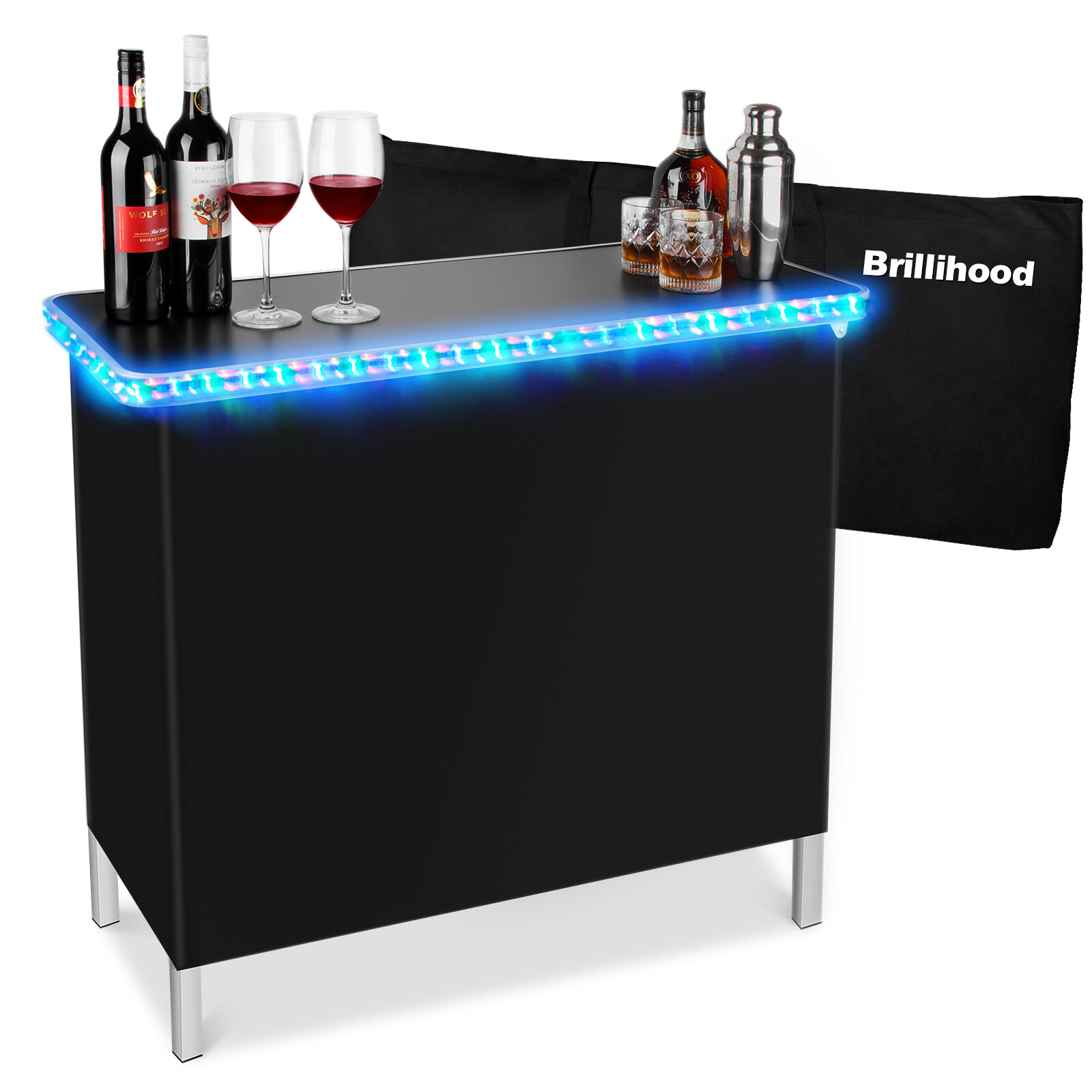 LED Light Up Pop-Up Bar Table With Remote Control Outdoor Picnic Table ...