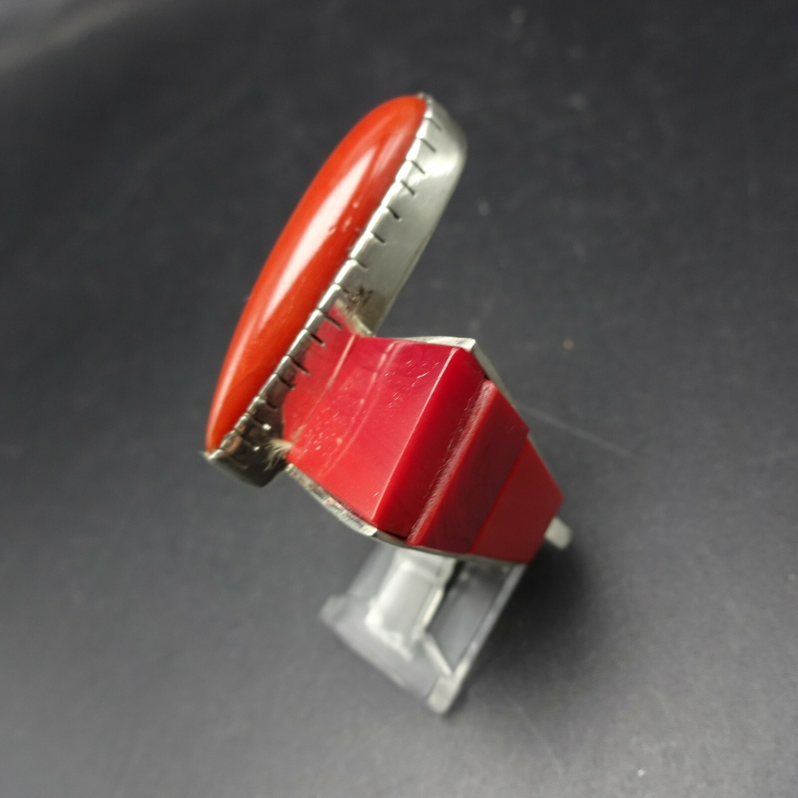 Museum Quality NANA PING Sculptural Sterling Silver RED CORAL Inlay ...