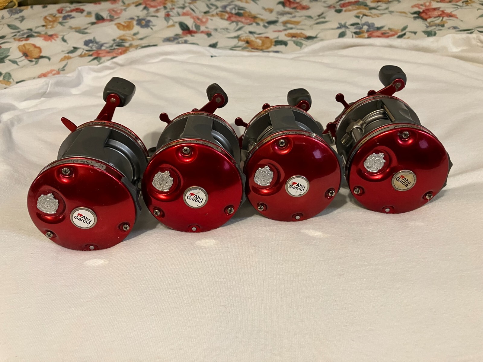 Matching Set of 4 Abu Garcia Ambassadeur 6000 Red Baitcasters | eBay