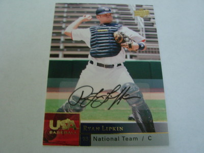 2009 Upper Deck USA Baseball Ryan Lipkin Autograph / Signed Card (B3 ...