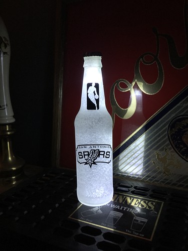 NBA San Antonio Spurs Basketball 12 oz Beer Bottle Light LED Neon Bar ...