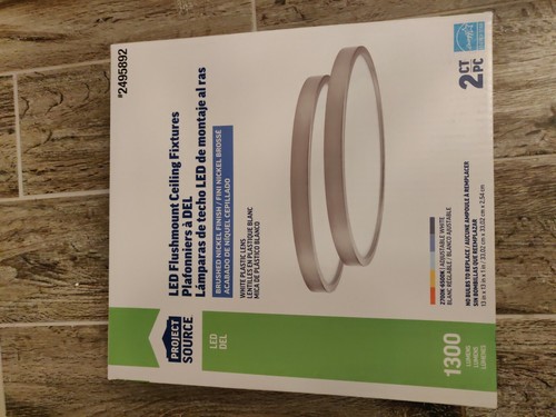 PROJECT SOURCE LED FLUSHMOUNT CEILING FIXTURES 2 PC 2495892 BRUSHED NICKEL FS | eBay