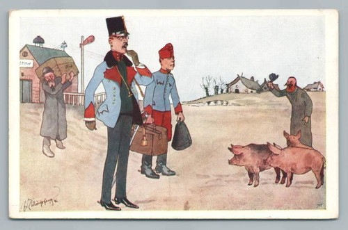 Polish Jewish Men ~ Train Conductor & Colporteur & Pigs ~ Antique ...