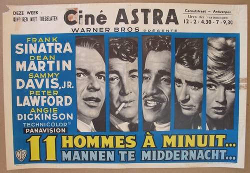OCEAN'S 11 (1960) Belgian Poster, Frank Sinatra, Dean Martin, Sammy ...